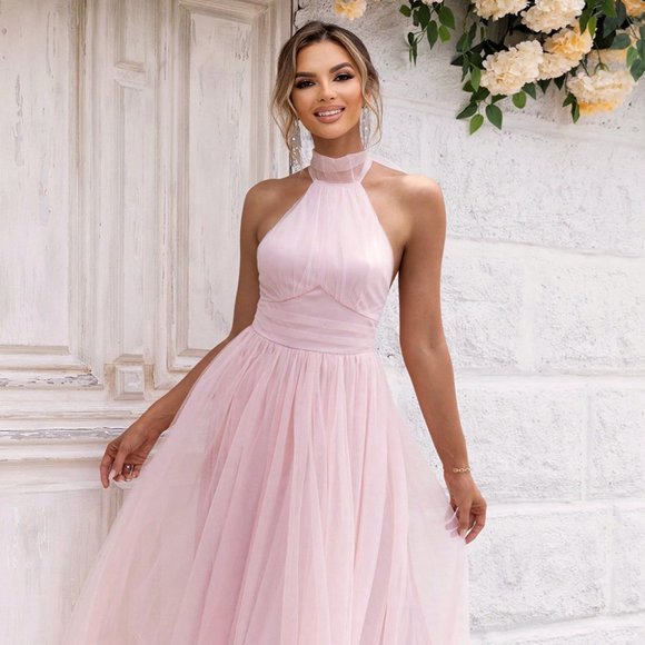 Ringing-N | Dresses | Halter Neck Backless Mesh Dress | Poshmark